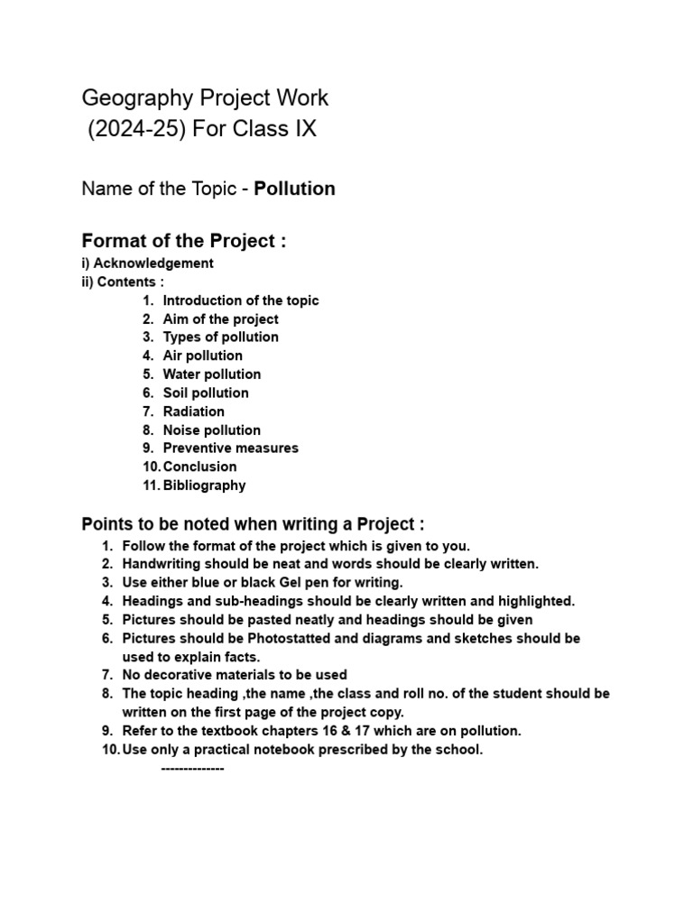 Geography Project Work STD 9 | PDF | Art