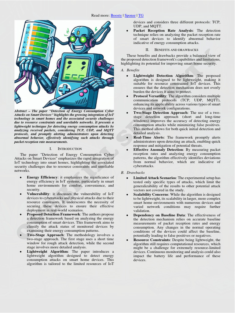 Detection Of Energy Consumption Cyber Attacks On Smart Devices En Pdf Internet Of Things