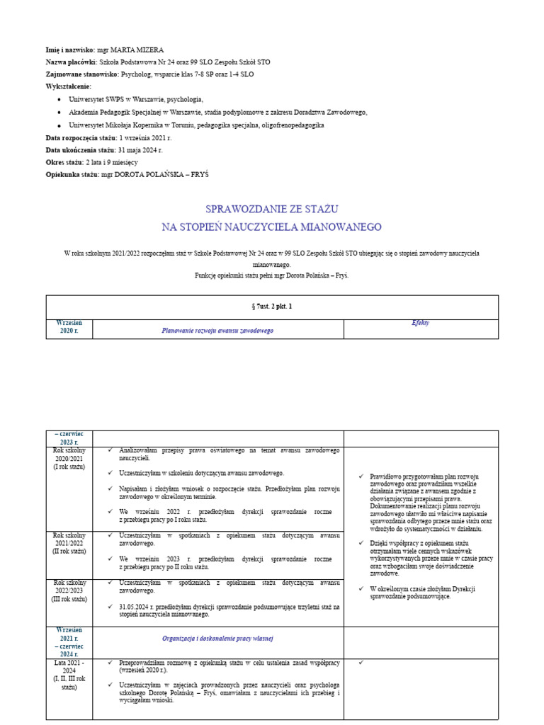 Mianowanie - Sprawozdanie | PDF
