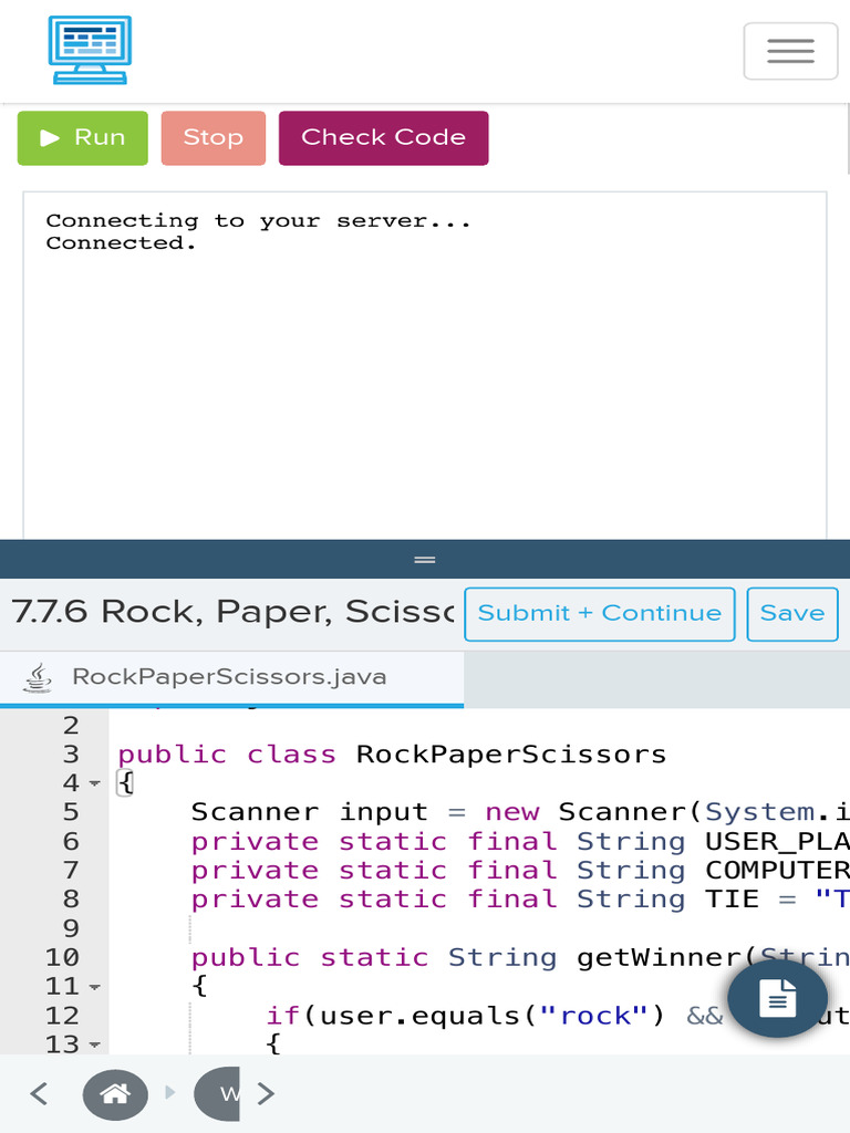 Rock, Paper, Scissors! CodeHS | PDF Rock, Paper, Scissors! CodeHS | PDF