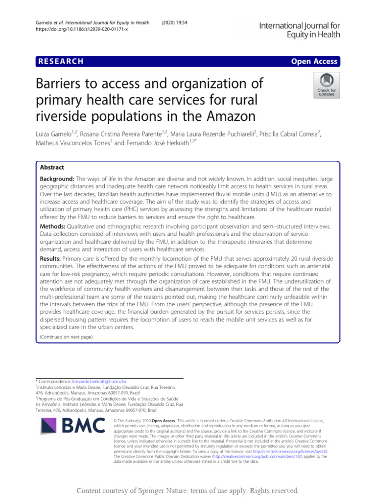 Barriers To Access and Organization of Primary Hea | PDF | Health Care ...