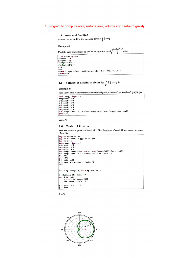 Maths Lab Important Programs - CSE 2sem | PDF