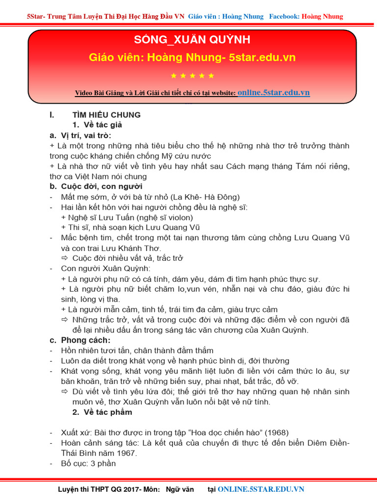 Sóng Xuân-Qu NH Full Cô-Hoàng-Nhung | PDF