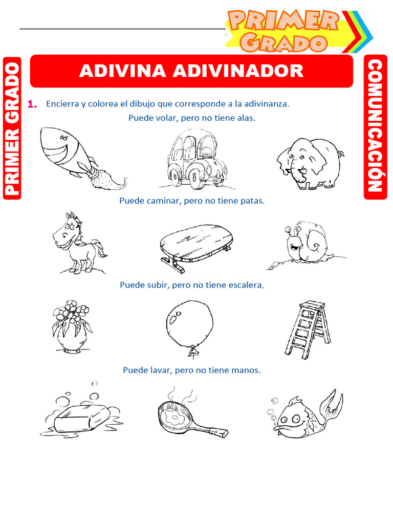 Adivinanzas para Primero de Primaria | PDF | Artes del Lenguaje y ...