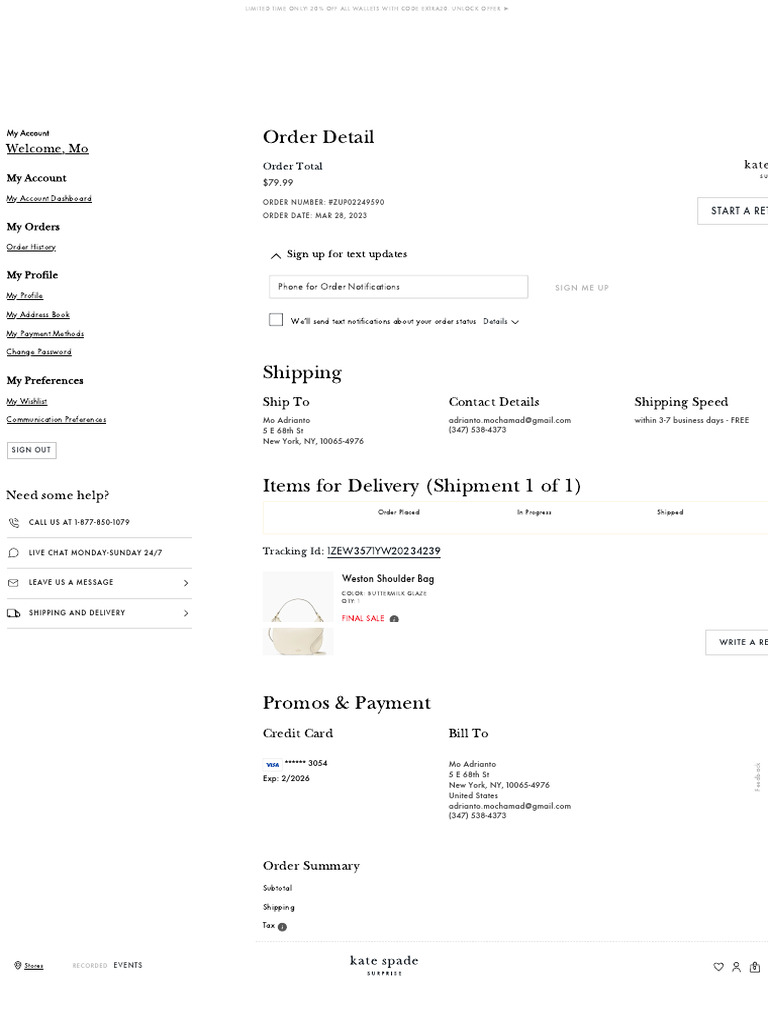 Receipt Kate Spade2 | PDF | Receipt
