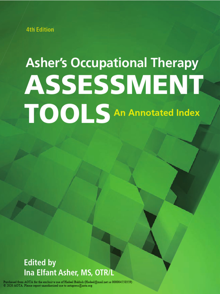 Asher's OT Assessment Tools | PDF | Medical Specialties | Behavioural ...