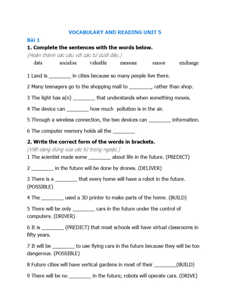 Vocabulary and Reading Unit 5 | PDF | Traditional Medicine