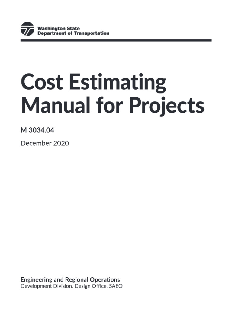 Cost Estimating Manual For Project | PDF