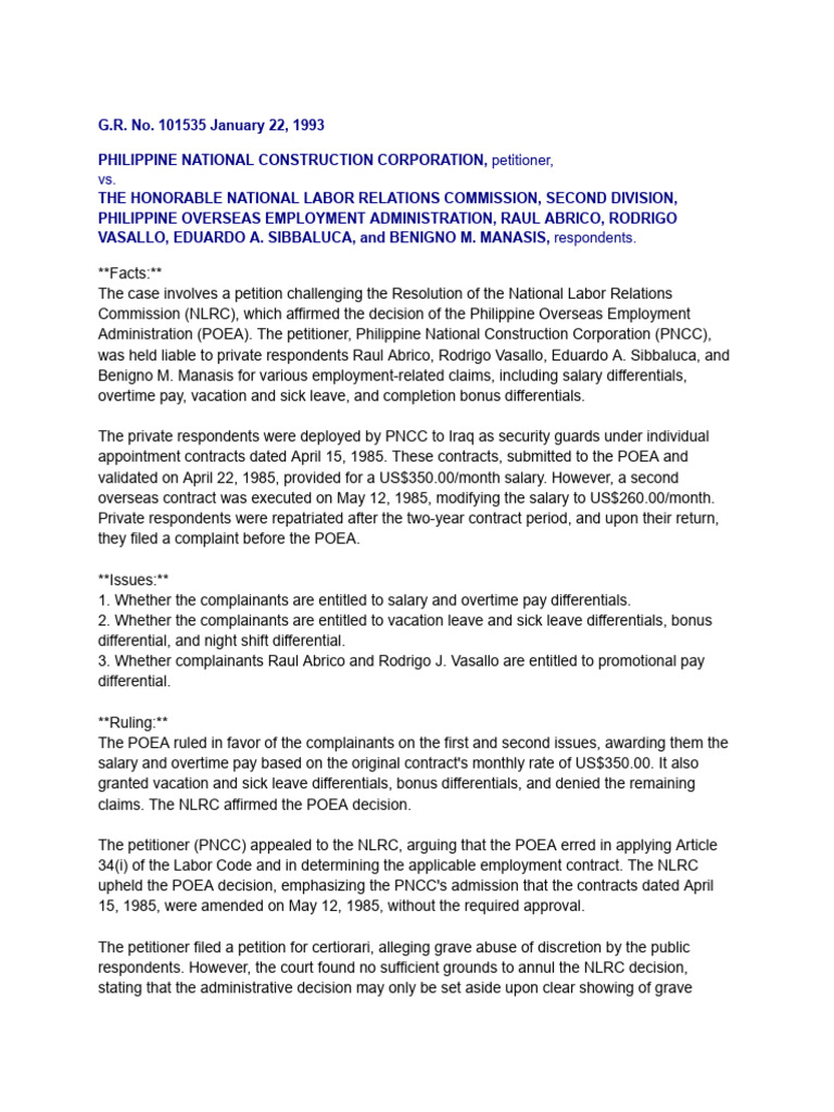 Labor Law Cases | PDF | Cost Of Living | Employment