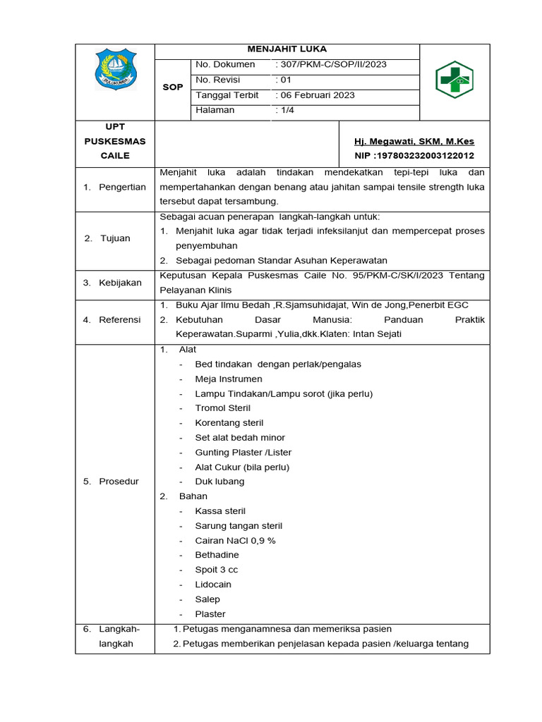 Sop Menjahit Luka | PDF