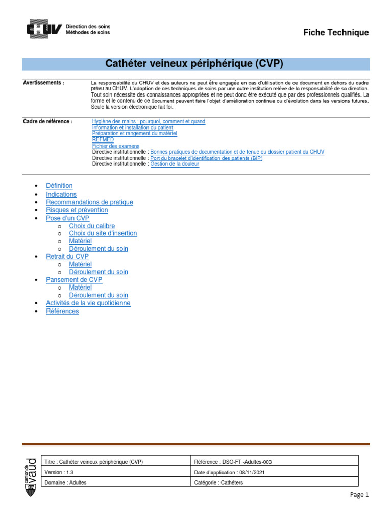MDS Catheter Veineux Peripherique CVP DSO-FT - Adultes-003 | PDF ...