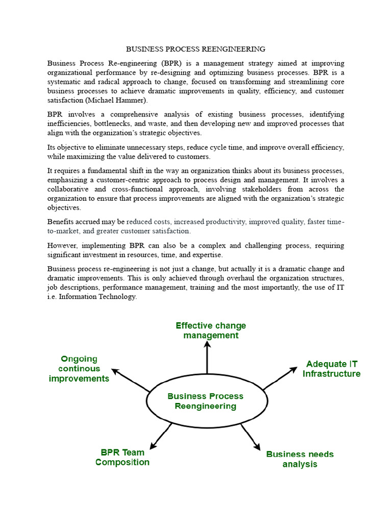 Business Process Re-Engineering | PDF | Business Process | Business
