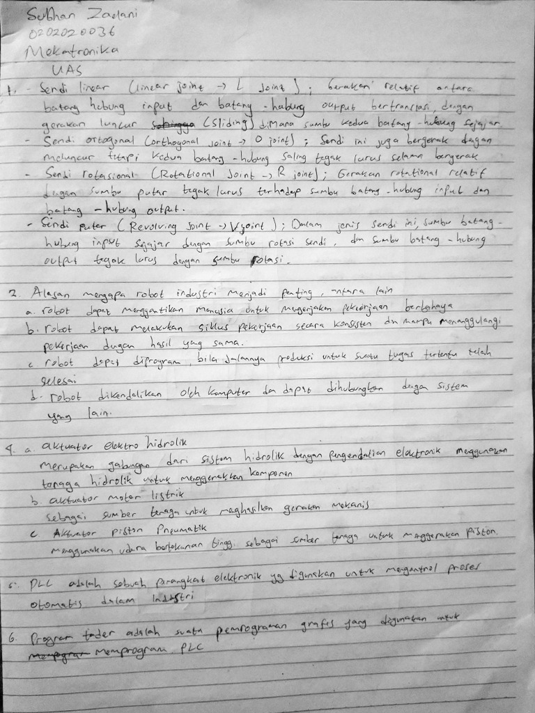 Uas Mekatronika Subhan | PDF
