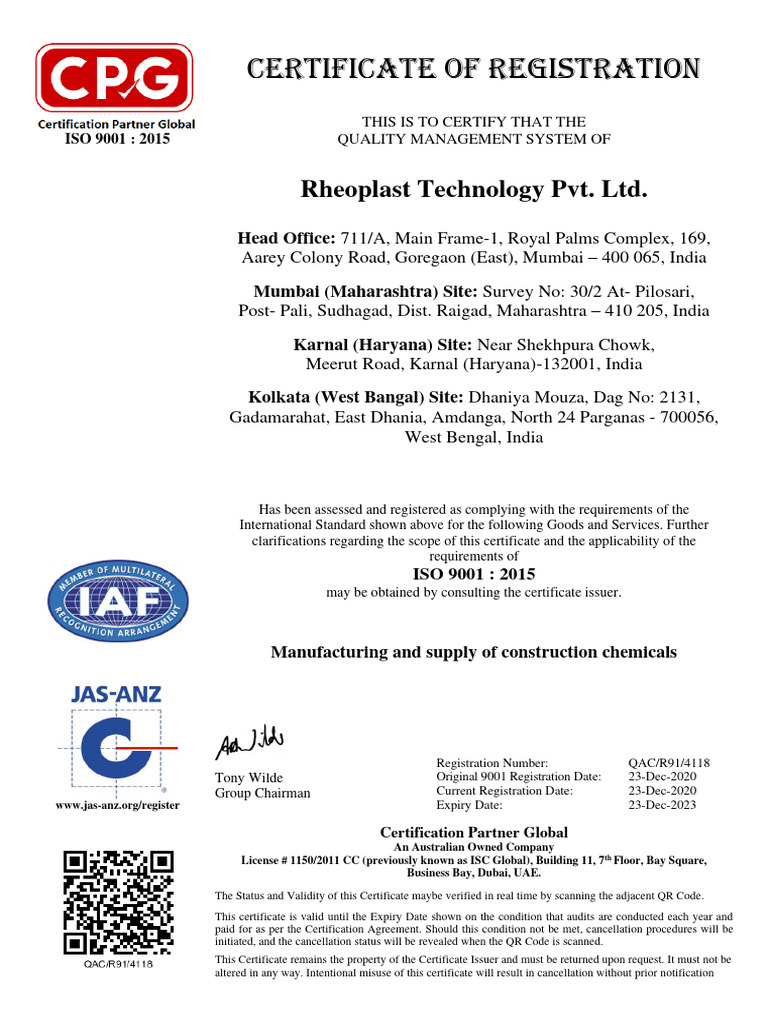 Iso Certificate | PDF | Iso 9000