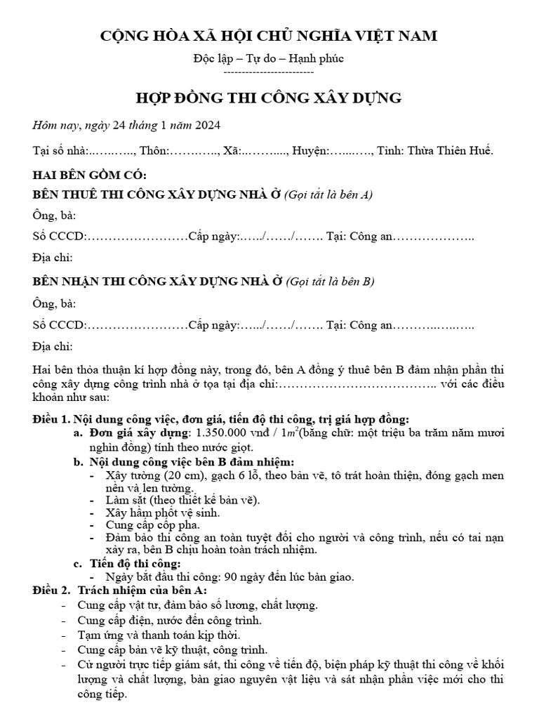 Hop Dong | PDF