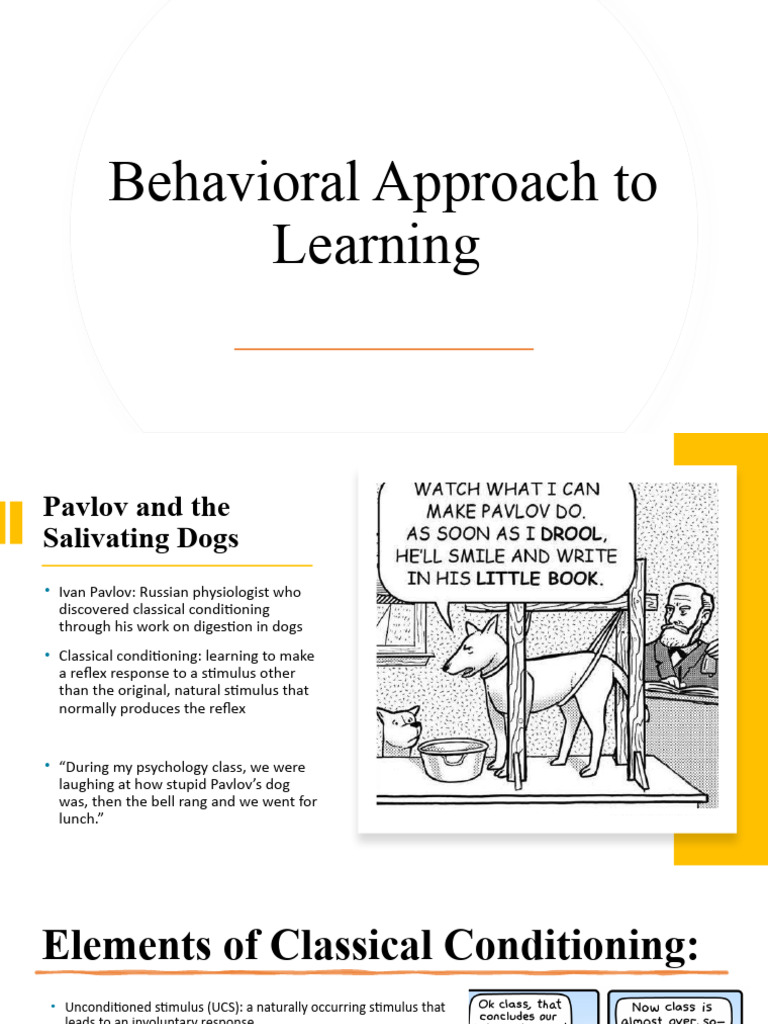Behavioral Approach (E) | PDF | Classical Conditioning | Reinforcement