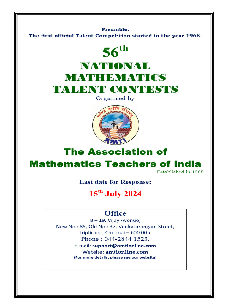 NMTC 2024: Registration and Details | PDF | Number Theory | Algebra