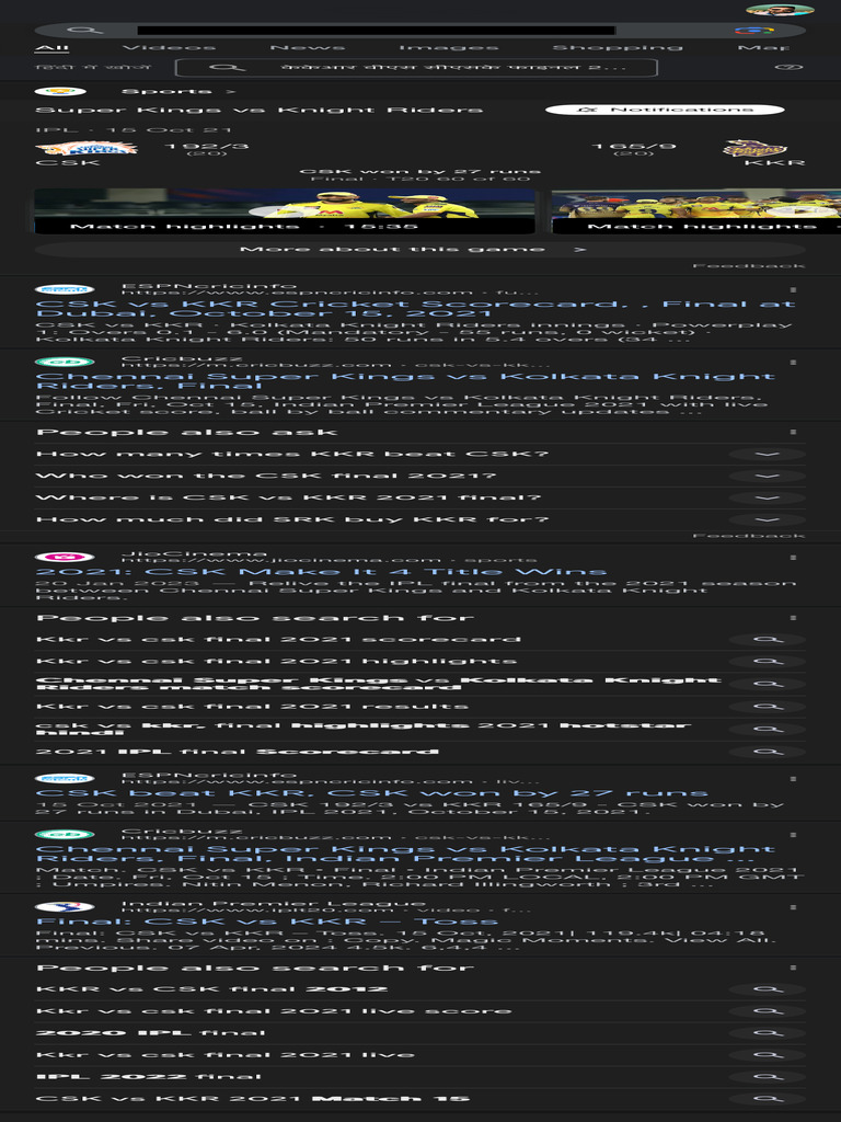 KKR Vs CSK Final 2021 - Google Search | PDF | Cricket | Summer Sports