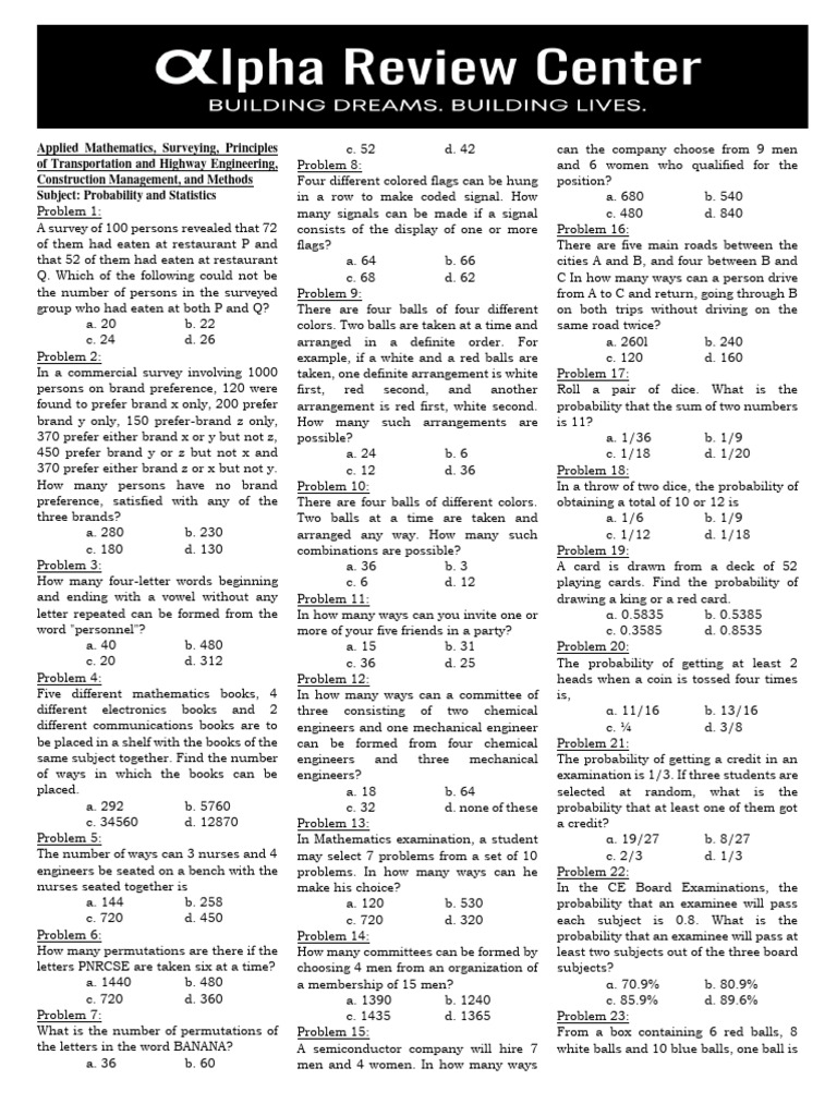 UIC ProbabilityStatistics | PDF | Probability | Applied Mathematics