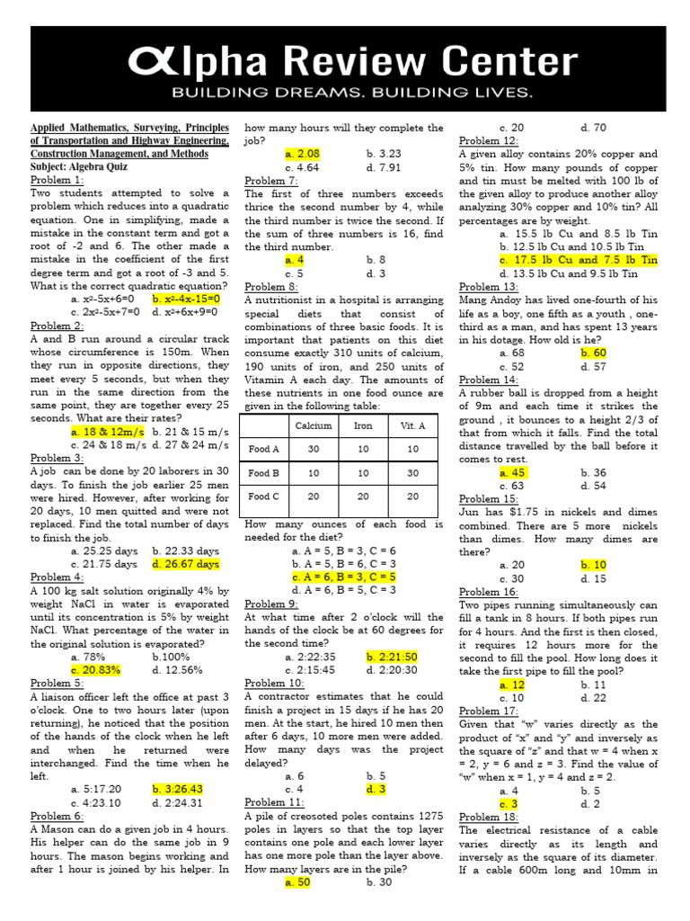 Mste Compiled Quizzes | PDF | Circle | Depreciation