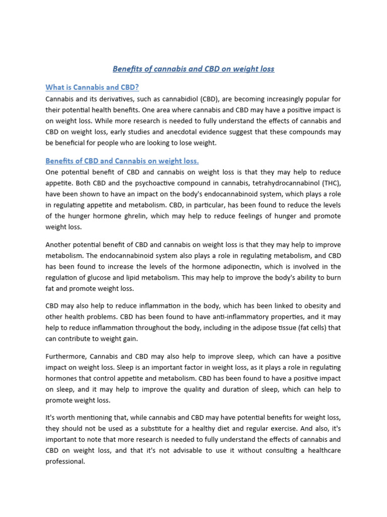 Benefits of can-WPS Office | PDF | Tetrahydrocannabinol | Weight Loss