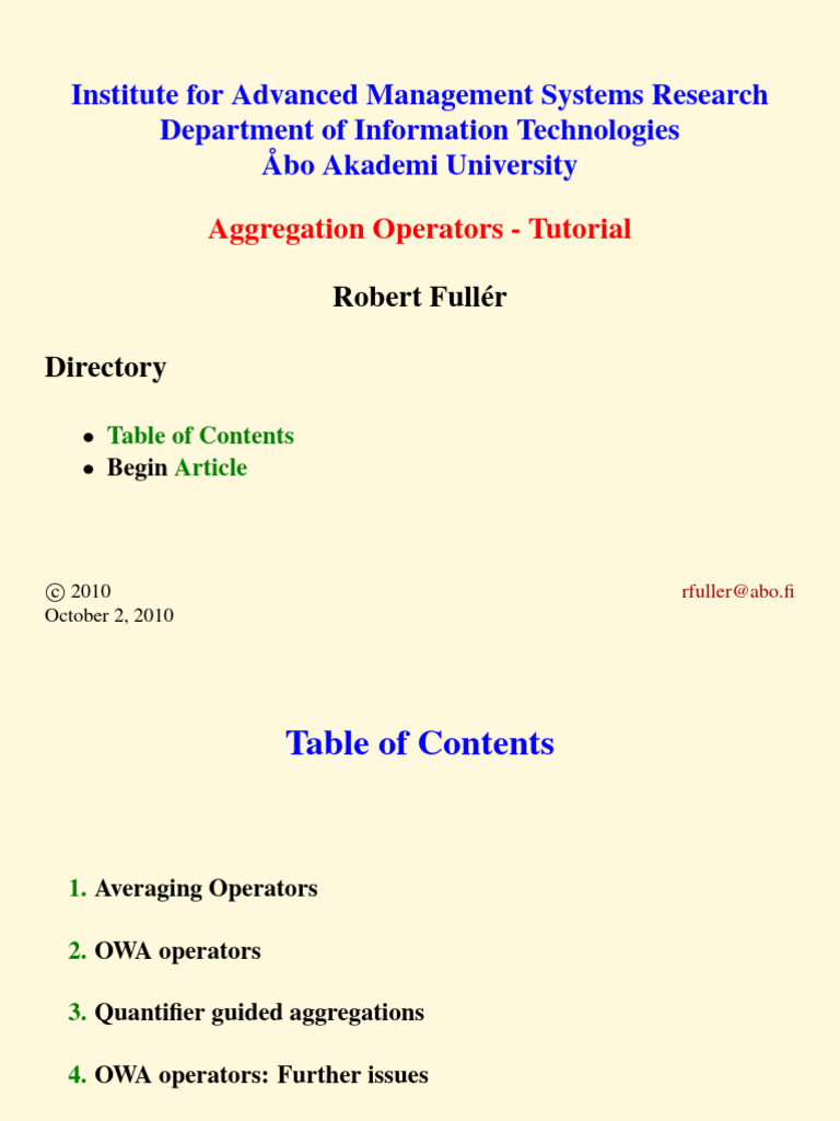 Aggregation | PDF | Fuzzy Logic | Semantics
