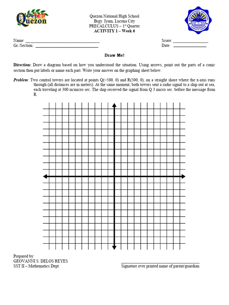 Activity 1 Week 6 Q1 Problems Involving Conics | PDF