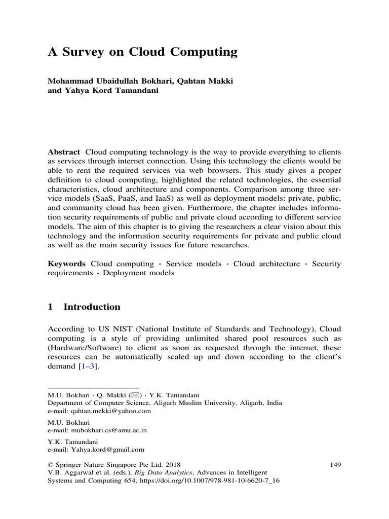 A Survey On Cloud Computing | PDF | Cloud Computing | Software As A Service