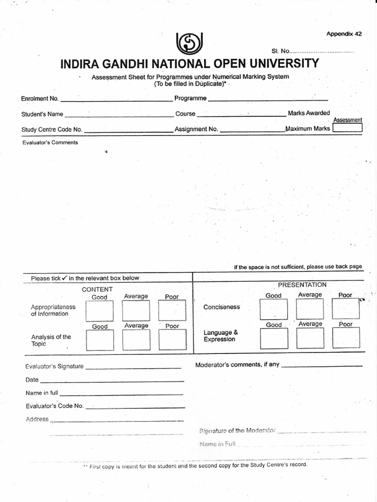 Assessment Sheet | PDF