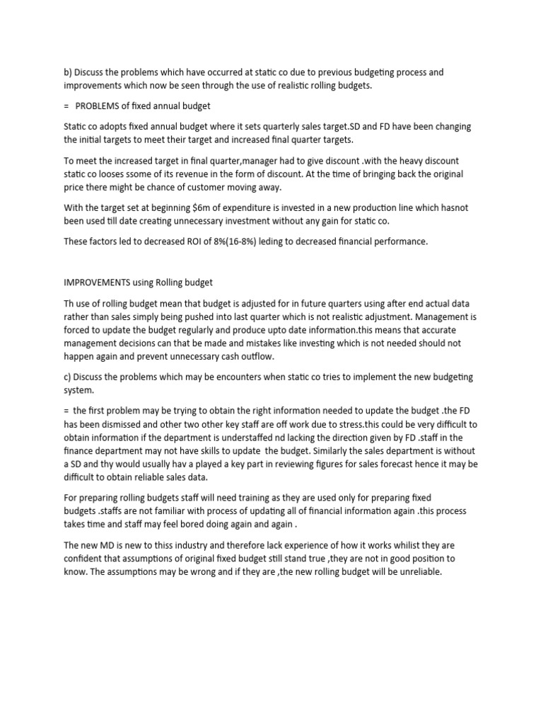 Rolling budget | PDF | Budget | Forecasting Rolling budget | PDF | Budget | Forecasting