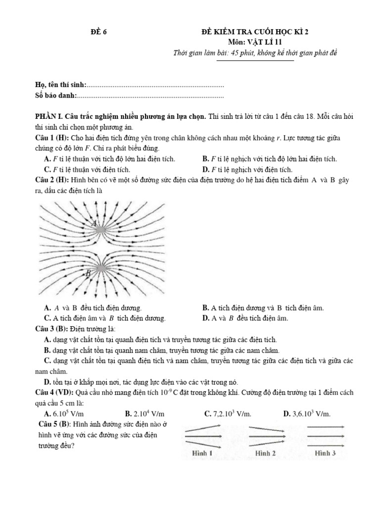 4 Đề Cuối HK2 Lớp 11 - Form Mới (de) | PDF