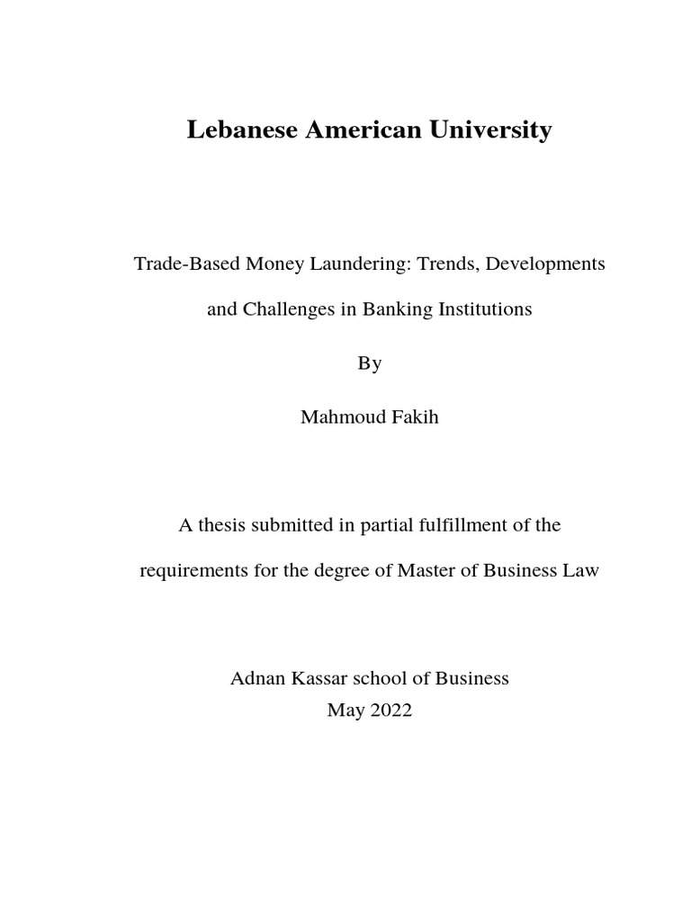 Mahmoud Fakih Thesis Redacted | PDF | Money Laundering | Terrorism ...