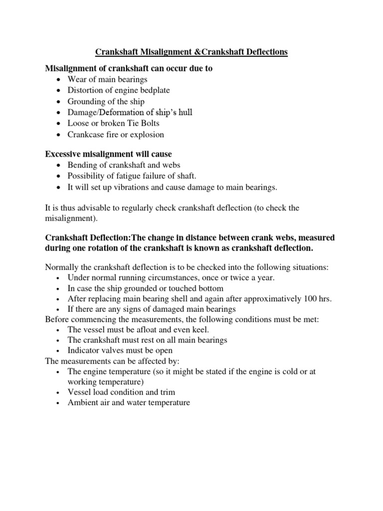 1.10a - Crankshaft Deflections | PDF | Bearing (Mechanical) | Engineering