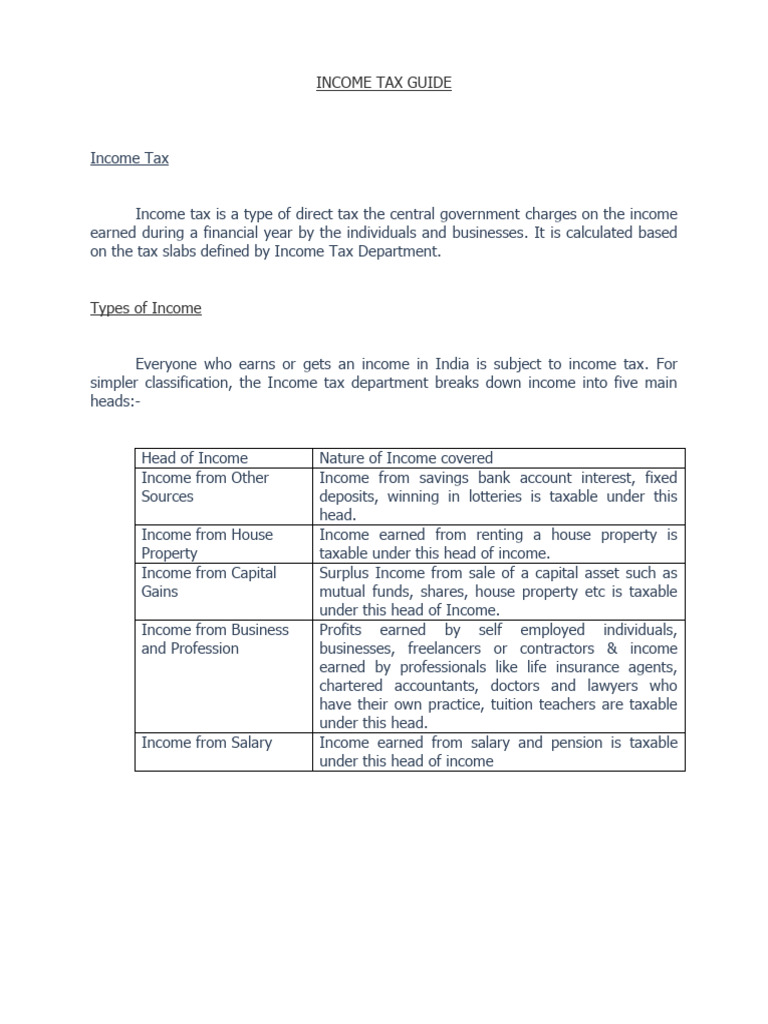 ITR Guide | PDF | Tax Deduction | Taxes