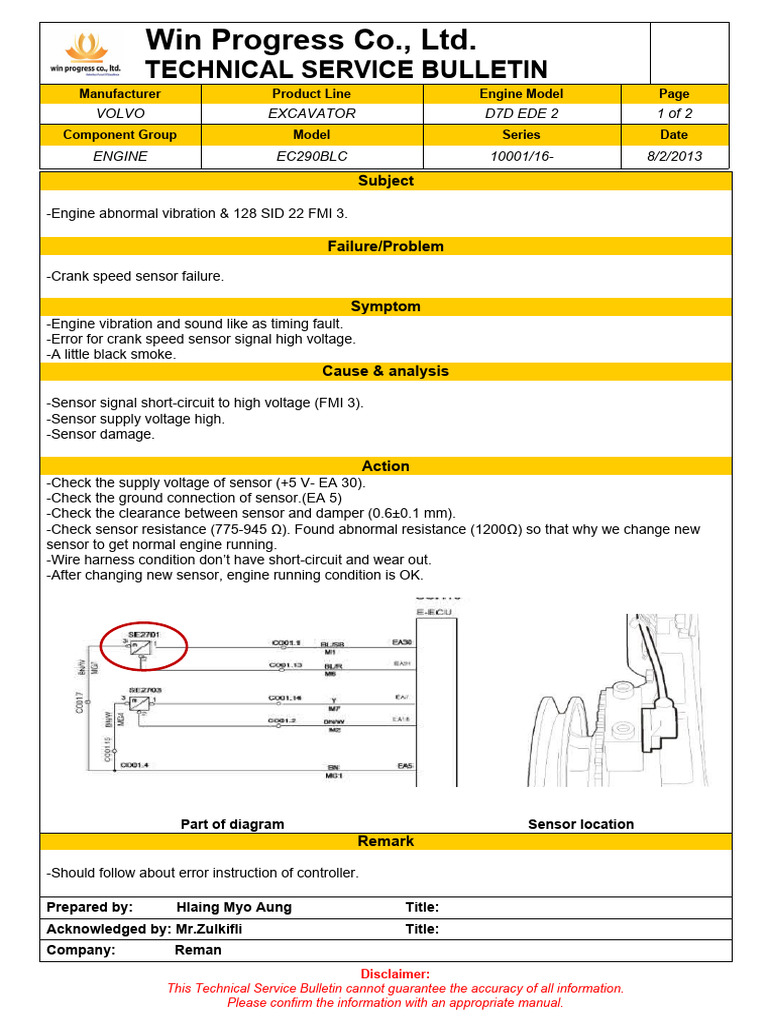 Engine Vibrate &crank Sensor Damage 128 Sid 22 FMI 3 | PDF | Electricity | Electrical Engineering