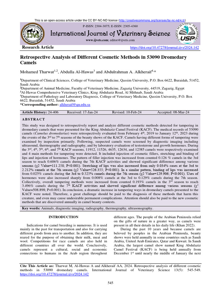 Retrospectiveanaylsis | PDF | Camel | Medicine