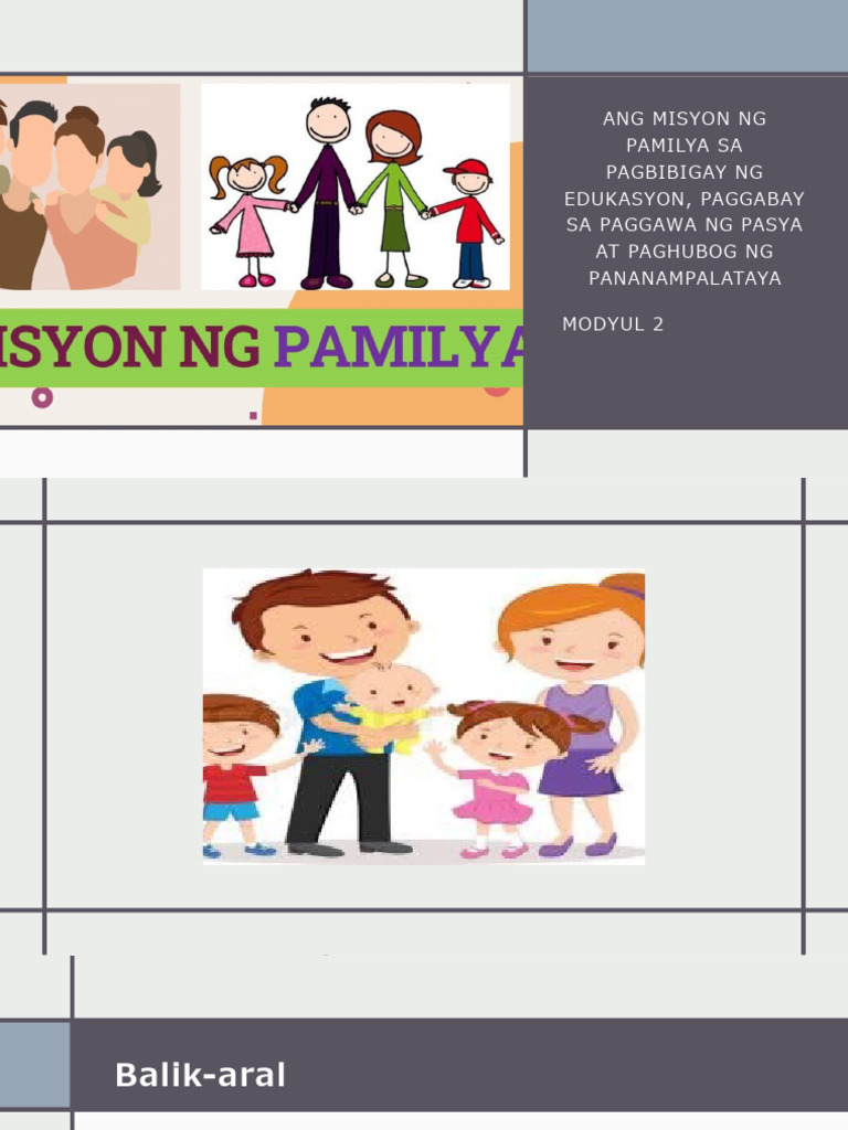 Ang Misyon NG Pamilya Sa Pagbibigay NG Edukasyon | PDF