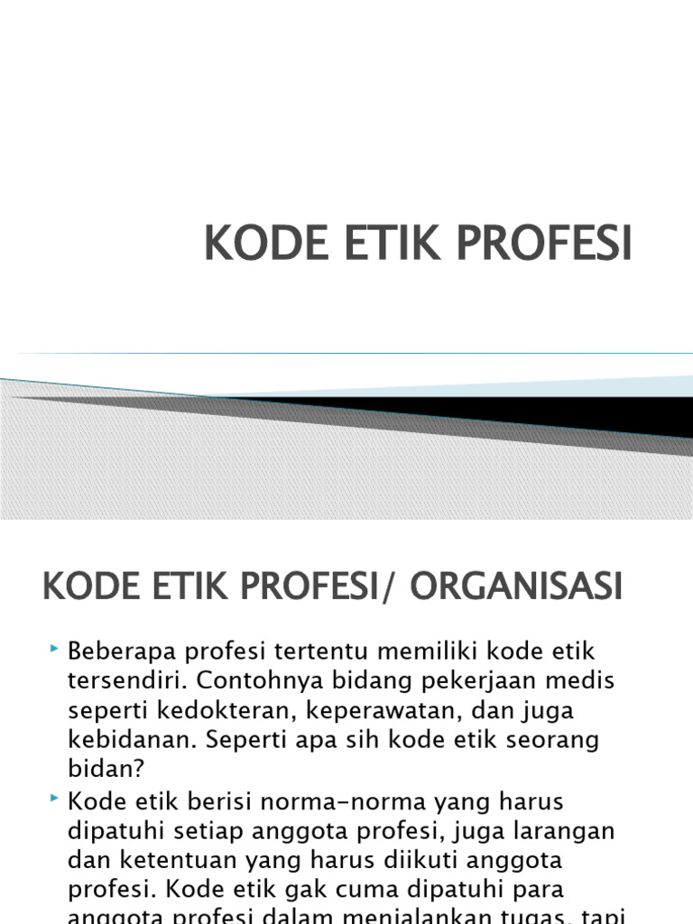 Contoh Kode Etik ProfesiI,Integritas,Komlik Kepentingan | PDF