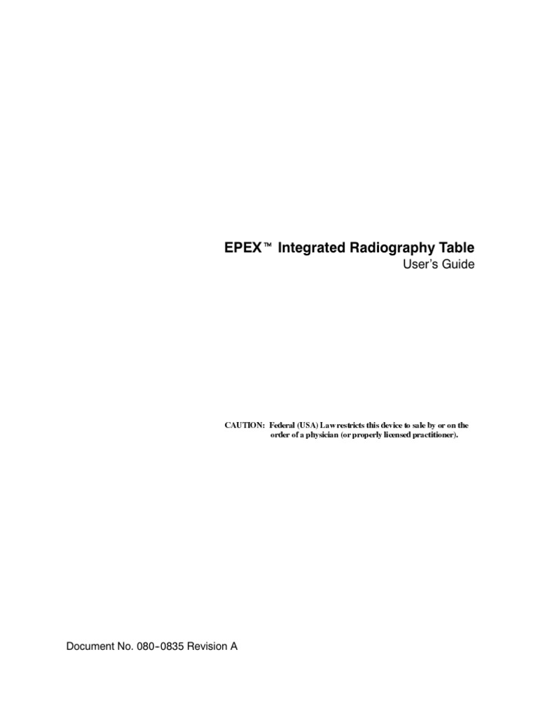 EPEX Table Users Guide 080-0835 | PDF