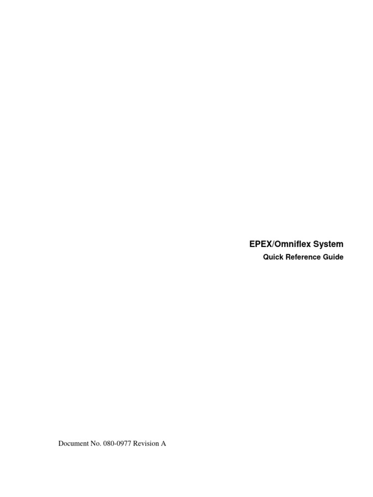 EPEX Quick Ref Guide 080-0977 | PDF | Trademark | X Ray