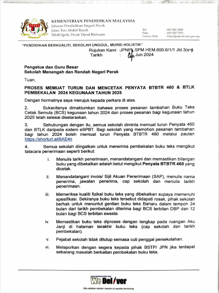 Proses Memuat Turun Dan Mencetak Penyata Btbtr 460 Btlk Pembekalan