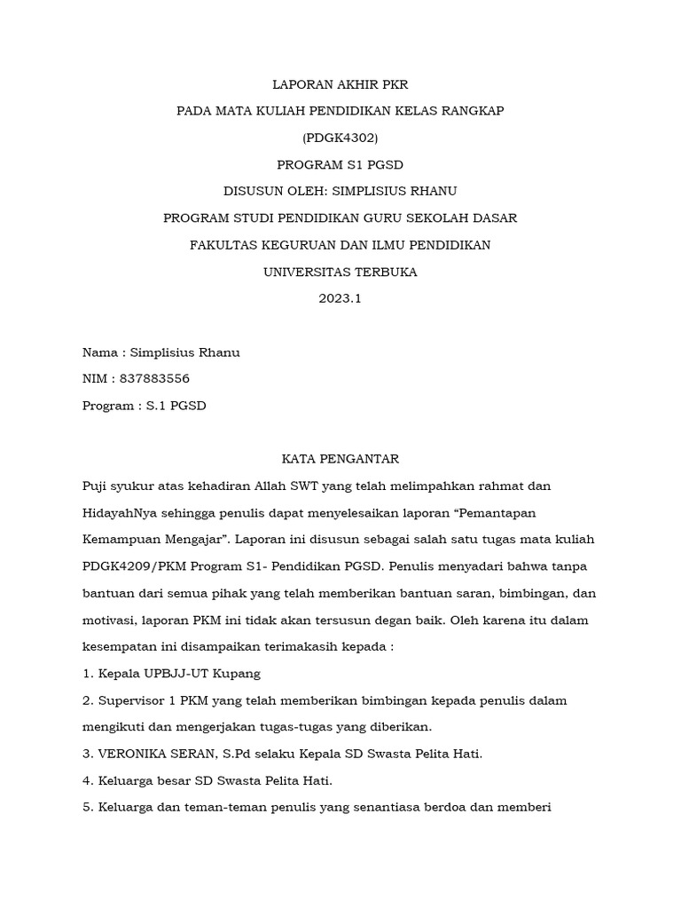 Laporan Akhir PKR | PDF