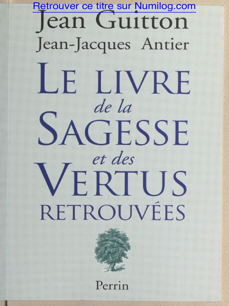 Sagesse et Vertus Retrouvées par Guitton | PDF | Amour | Vie