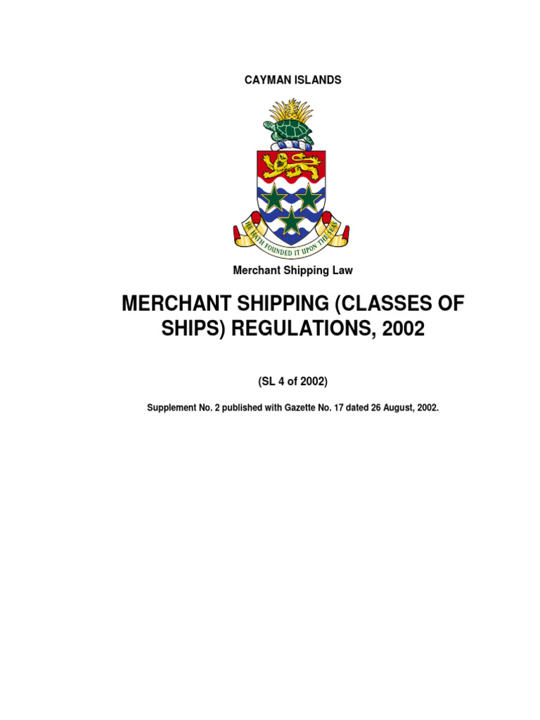 MerchantShippingClassesofShipsRegulations - SL 3 of 2002 | PDF | Ships ...