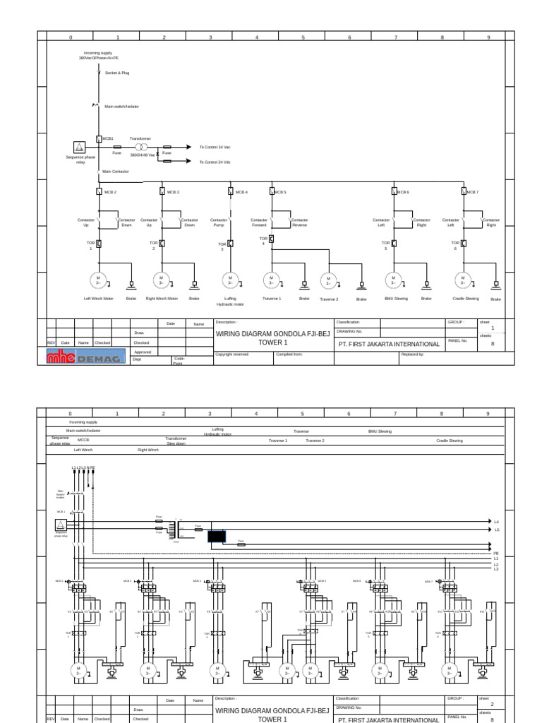 Wiring Gondola Tower 1 FJI-BEJ | Download Free PDF | Electrical ...