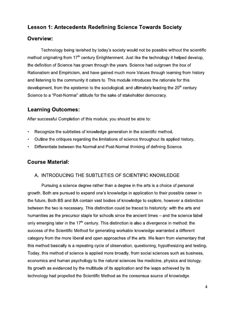 STS Lesson 1 IM | PDF