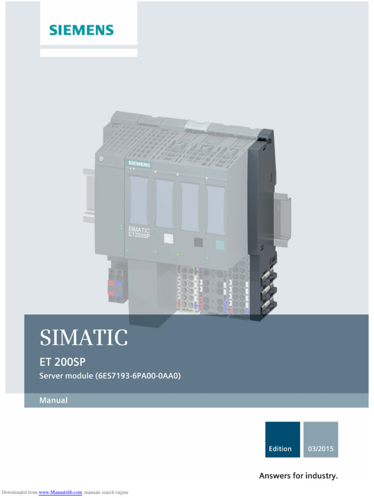 et_200sp | PDF | Input/Output | Programmable Logic Controller