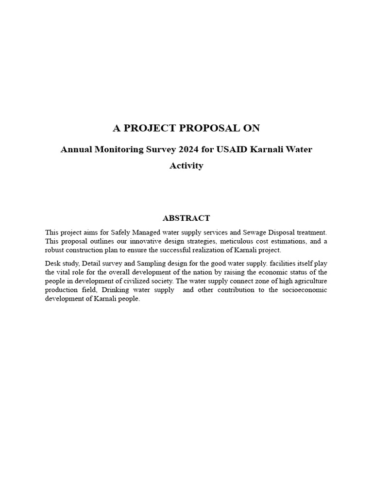 USAID karnali proposal | PDF | Sanitation | Water Resources