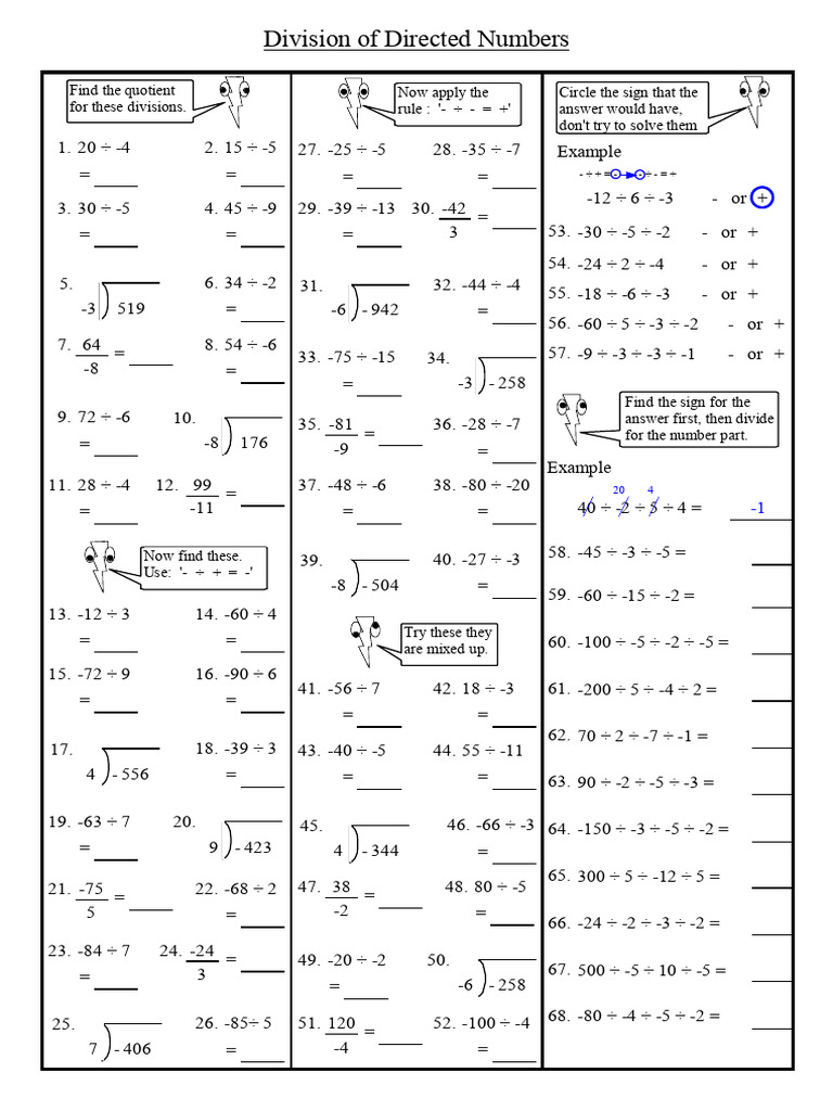 07 Division of Directed Numbers | PDF | Mathematics | Elementary ...