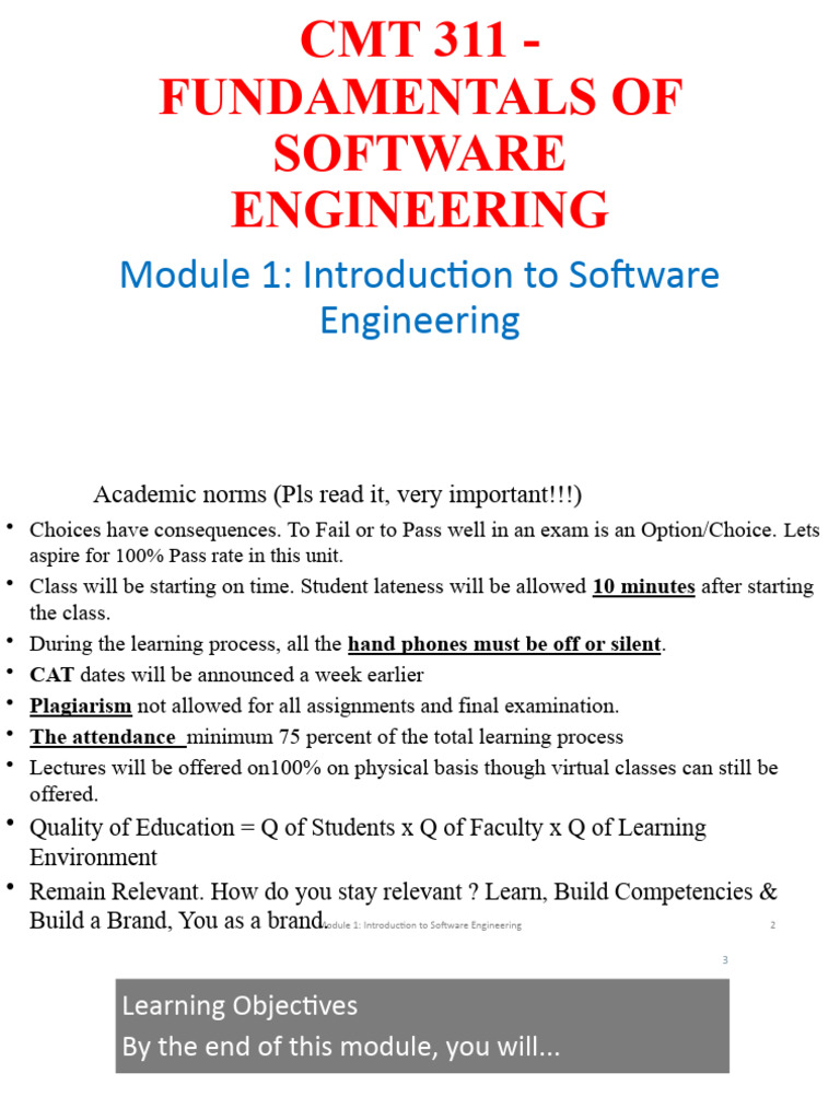 Module 1 - Fundamentals of Software Engineering | PDF | Software ...